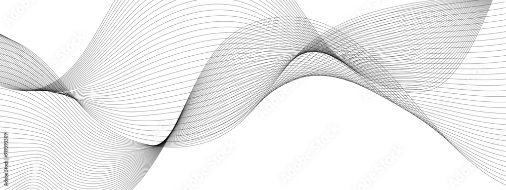 Abstract wavy and curve line on transparent background. Gray curved ...