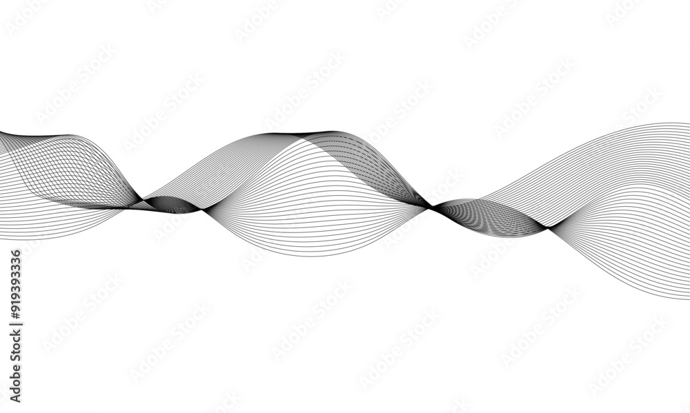 Abstract wavy and curve line on transparent background. Gray curved ...