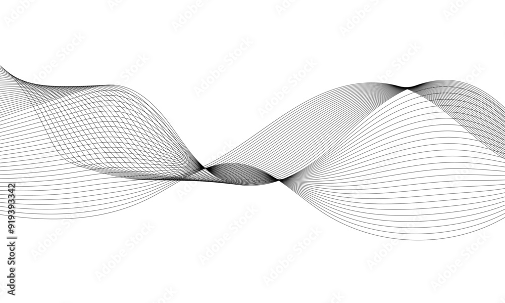 Abstract wavy and curve line on transparent background. Gray curved ...