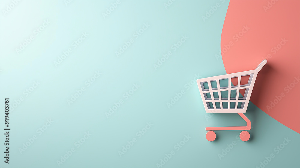 Dynamic e-commerce website header with a shopping cart icon, vibrant ...