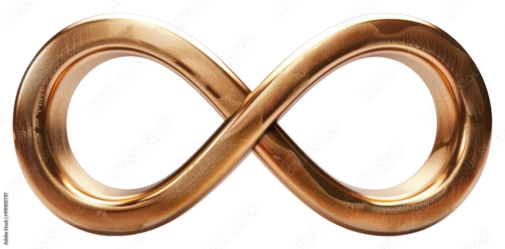 PNG Golden infinity symbol isolated white Stock Illustration | Adobe Stock
