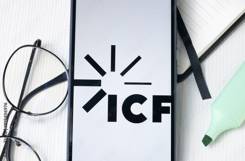 New York, USA - 1 August 2024: ICF International Logo on Phone Screen ...