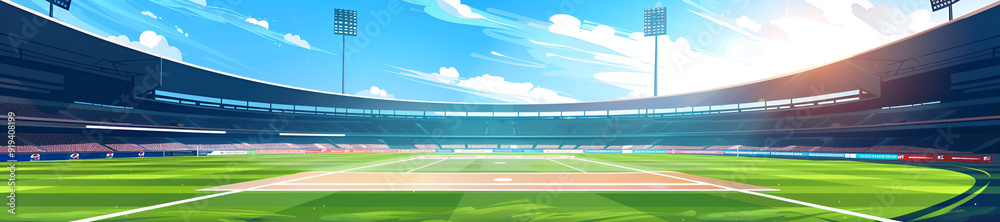 Cricket Stadium Top view on cricket pitch, cricket stadium, top view ...