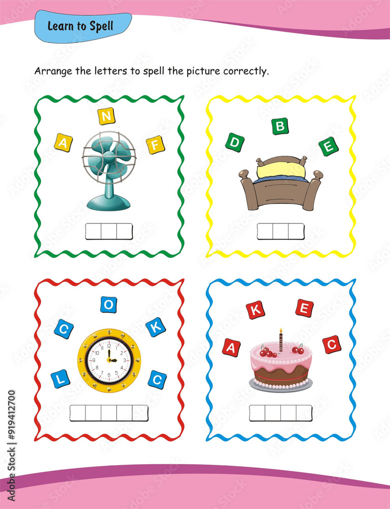 Learn to Spell worksheet. Children can strengthen their language ...