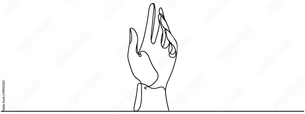 Hand drawn cartoon male hand, finger pointing up or showing number one ...