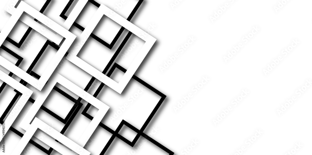 Geometric lines white, black abstract modern geomatics background ...