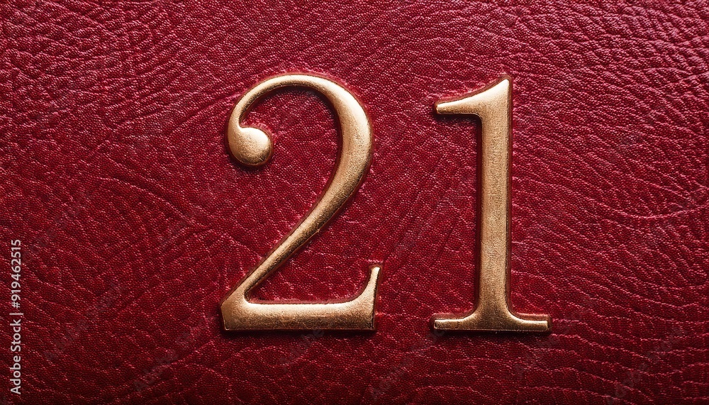 21st Birthday Celebration Theme with Golden Numerals Stock Illustration ...