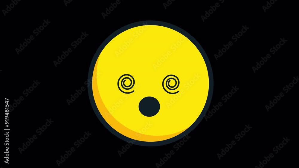 Dizzy Face Emoji Animated on a Transparent Background. 4K Loop ...