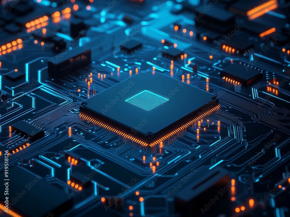 Intel processor unit. AI processor unit. Sci-Fi semiconductors Stock ...