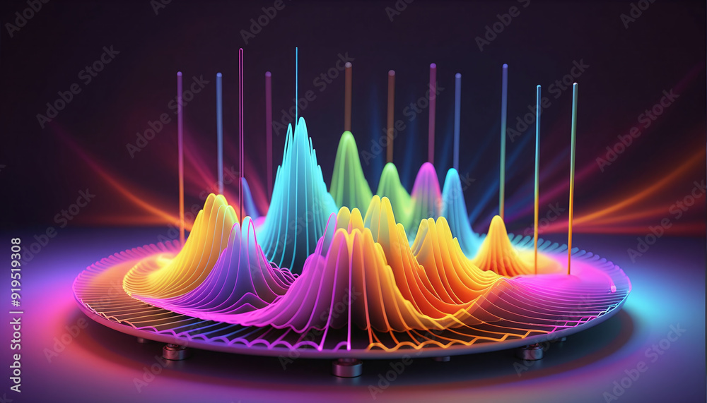 Illustrative visualization of radio waves around a transmitting and ...