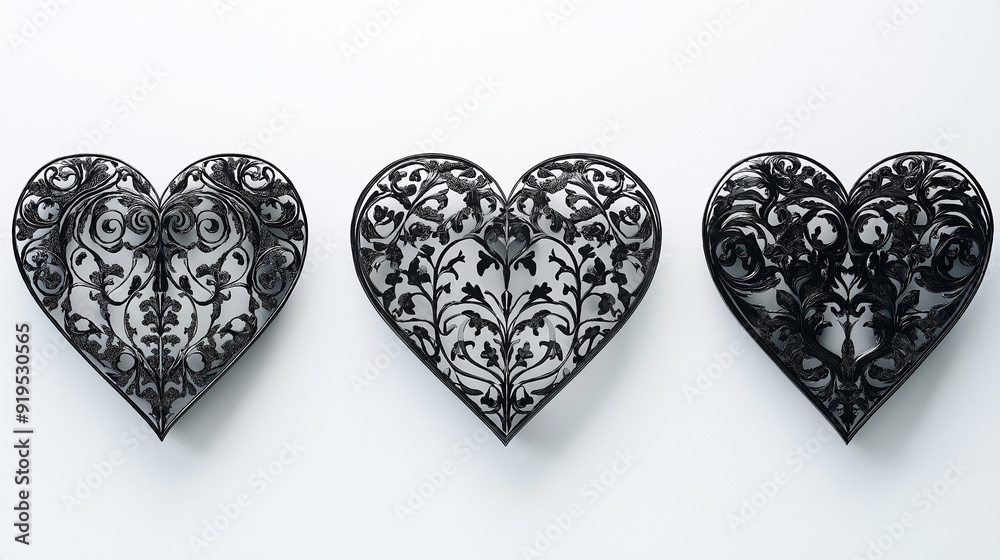 designed heart-shaped frames. Each frame is unique in its design, with ...