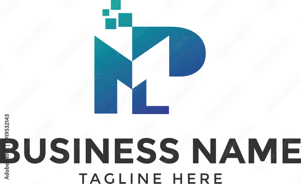 letter MP technology logo, MP tech logo, suitable for digital and ...