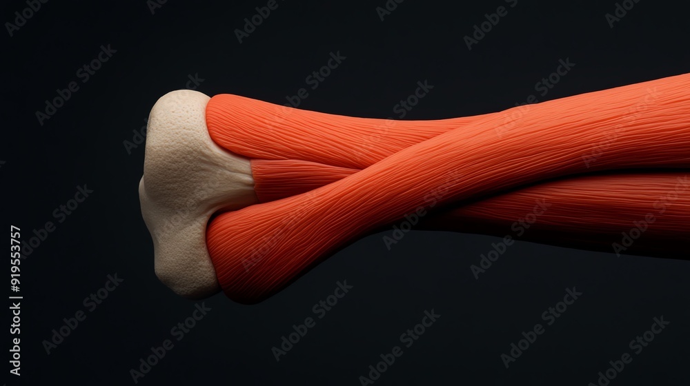 Closeup of the elbow joint with the ulnar nerve passing behind the ...