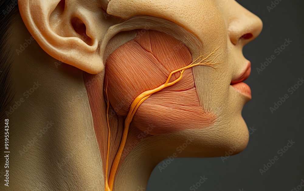 Closeup of the zygomatic bone with the infraorbital nerve emerging ...