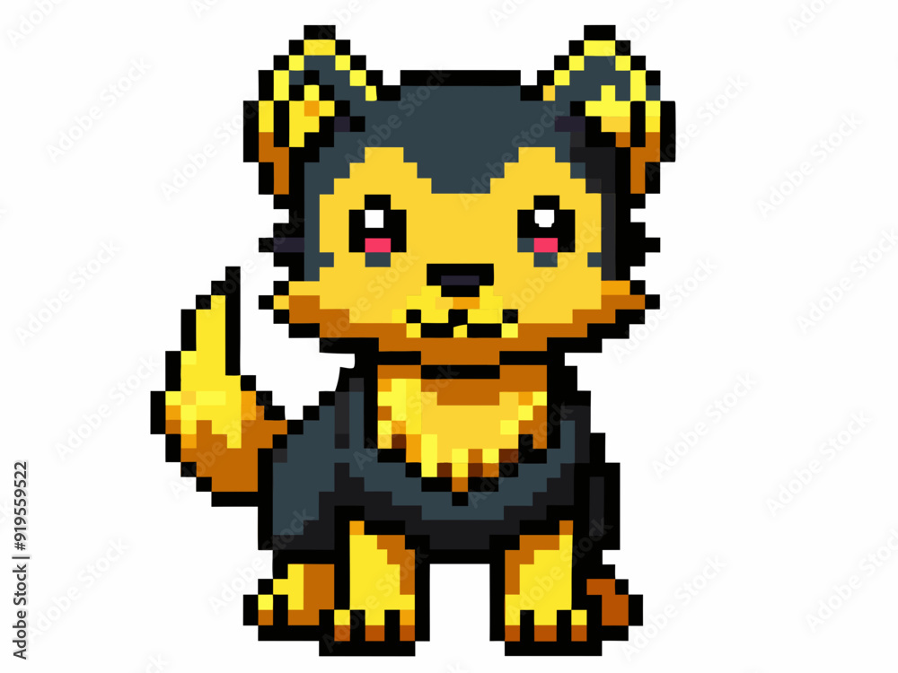 Dog pixel art. Mixes breed cute puppy, 8 bit pixel style. Video game ... Dog pixel art. Mixes breed cute puppy, 8 bit pixel style. Video game ...