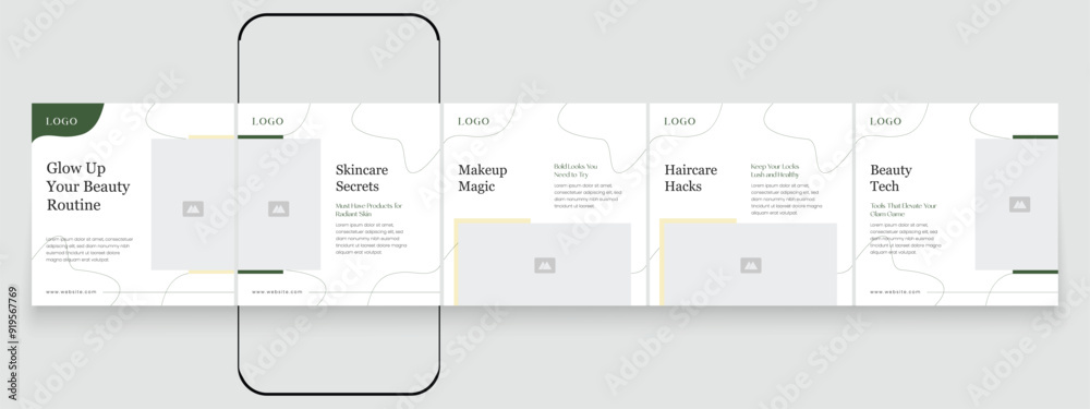 Spa beauty parlor carousel post template, creative beauty Instagram ...