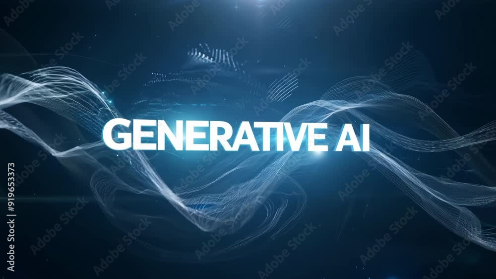Generative ai inscription, futuristic background. Modern artificial ...