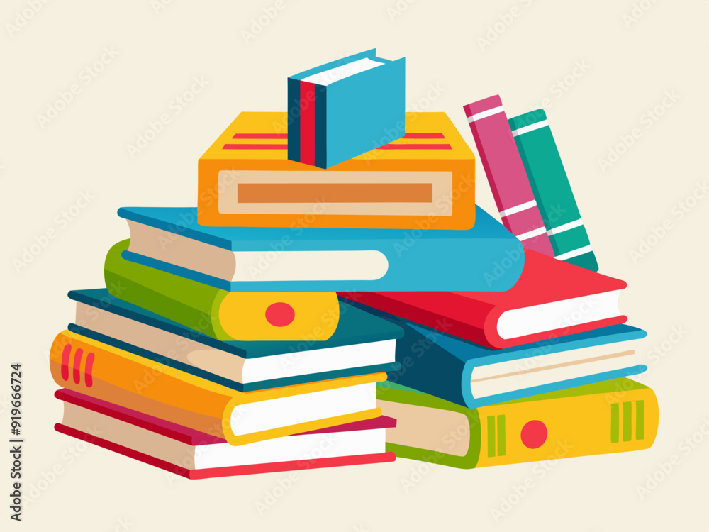 Cartoon books. Textbooks for reading and school education. Notebook and ...