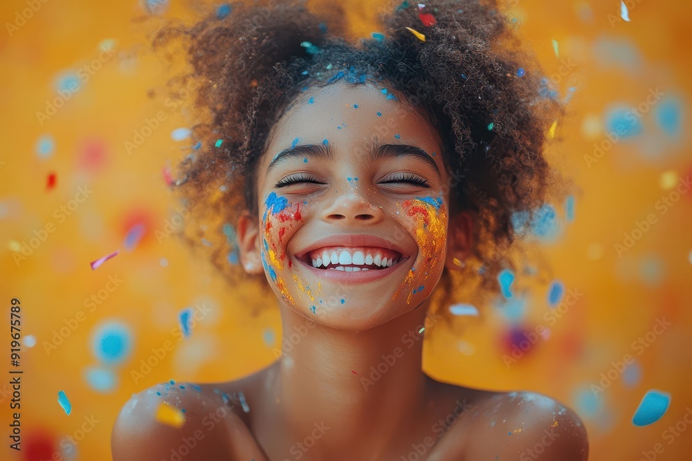 lively childrens party scene kids with colorful face paint laughing and ...