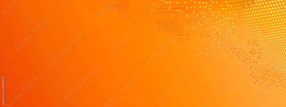 A vibrant orange digital wave with a dotted pattern and light rays ...