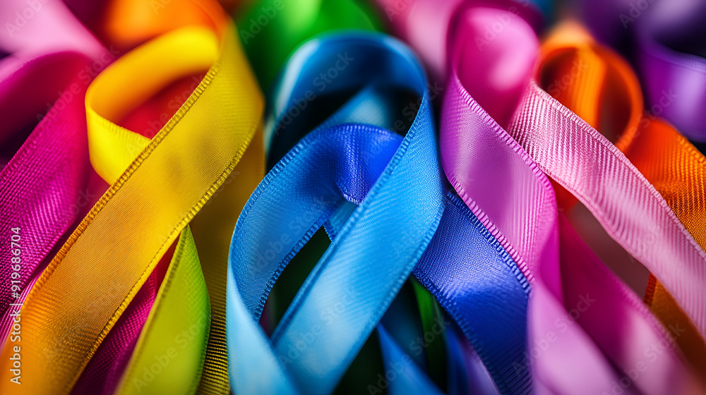 fondo de cintas o listones de colores llamativos y divertidos colores ...