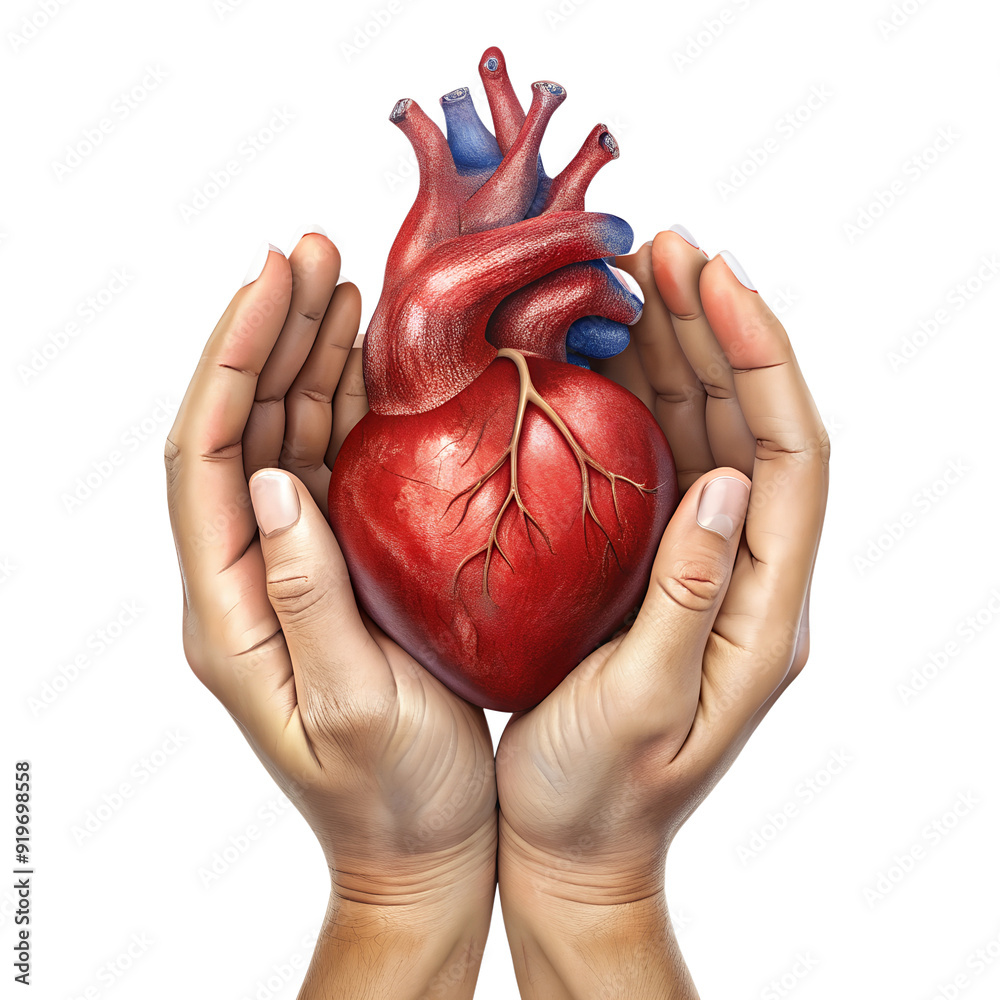 Hands holding human heart world organ donation day 2024 transparent ...