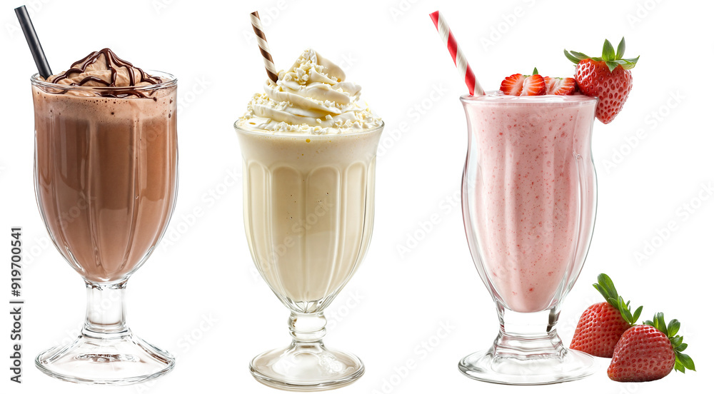 Bundle of Gourmet Milkshakes in Classic, Vanilla, and Strawberry ...