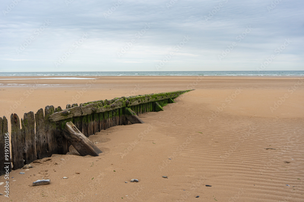 View of Omaha Beach, this is the code name given by the Allies to one ...
