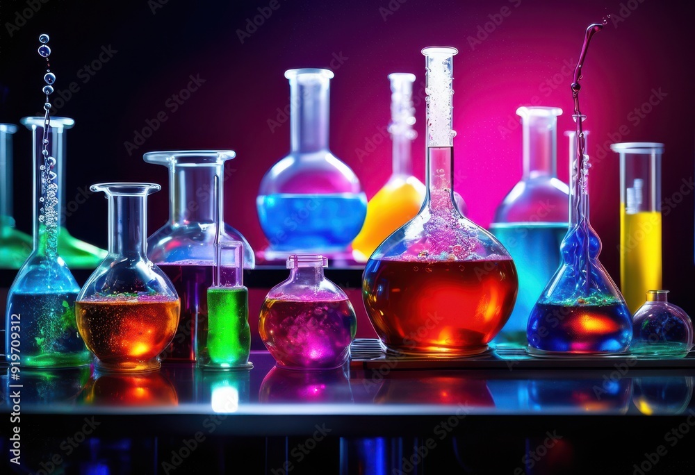 dynamic chemical reactions captured laboratory equipment showcasing ...