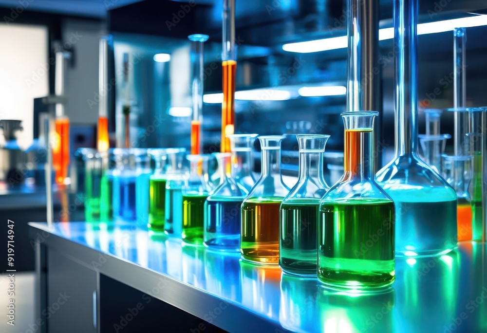 innovative laboratory equipment showcasing dynamic colorful chemical ...