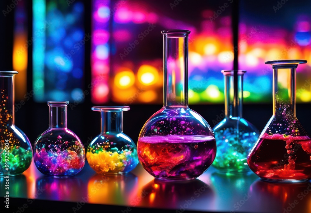 innovative laboratory instruments displaying brilliant vivid chemical ...