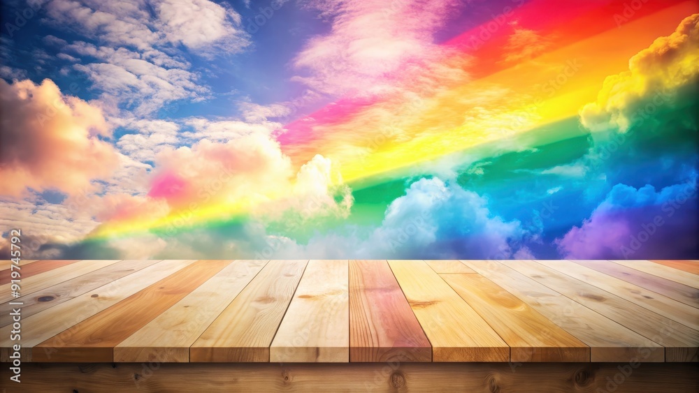 Happy pride month LGBT studio scene with pastel sky background and ...