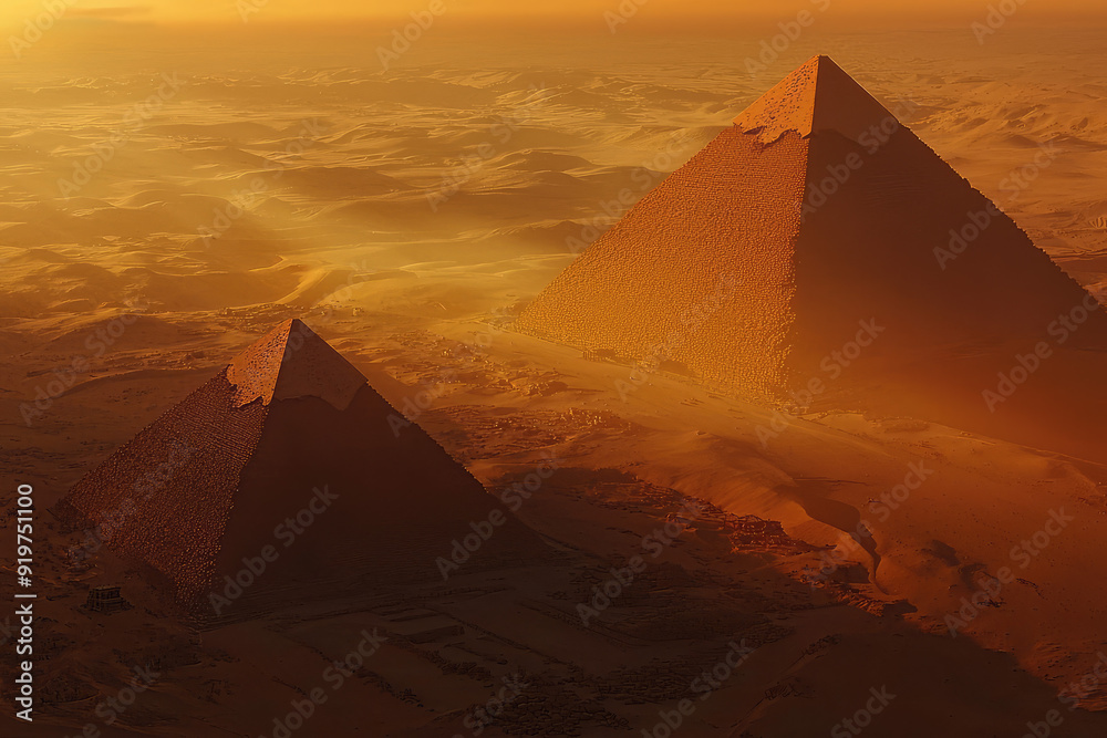 Witness the grandeur of the Great Pyramids of Giza basking in the ...