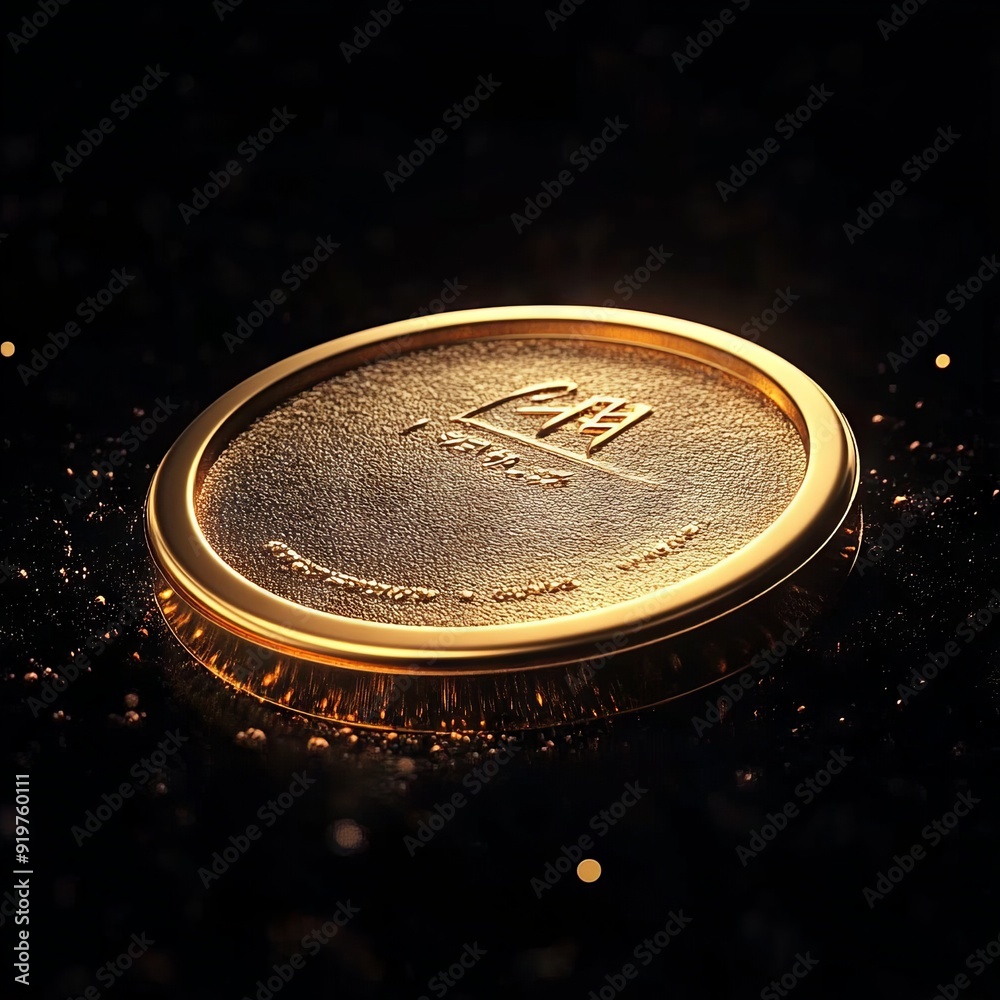 gold coin, dark,highly detailed " ai generator " Stock Illustration ...