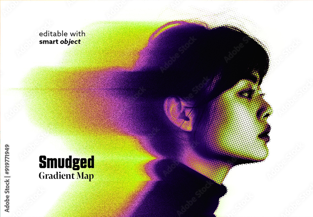 Smudged Gradient Map Effect Stock Template | Adobe Stock