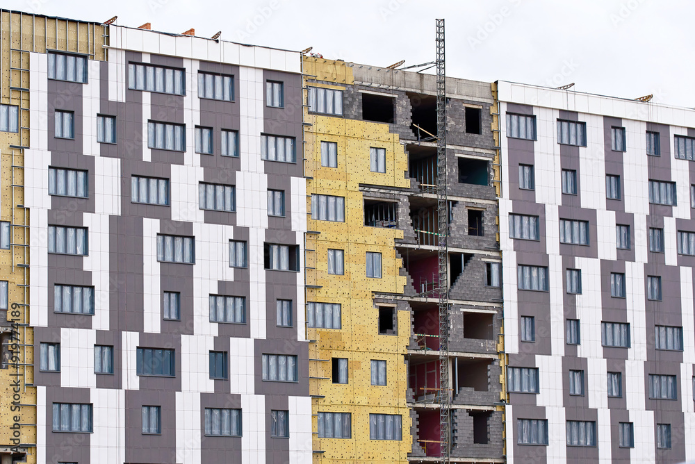 Building construction, insulation and cladding facade wall. Thermal ...