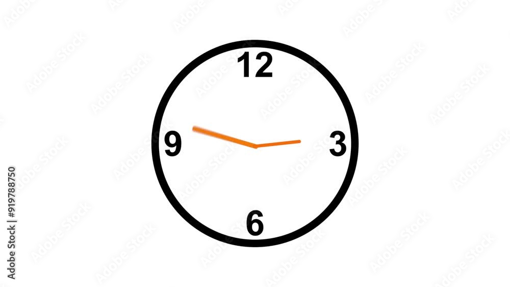 modern clock animation with smooth ticking motion, minimalist design ...