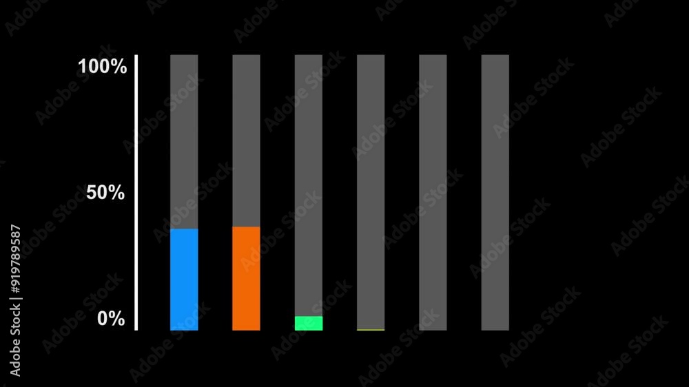 bar chart with business concept, simple graph bar animation white ...
