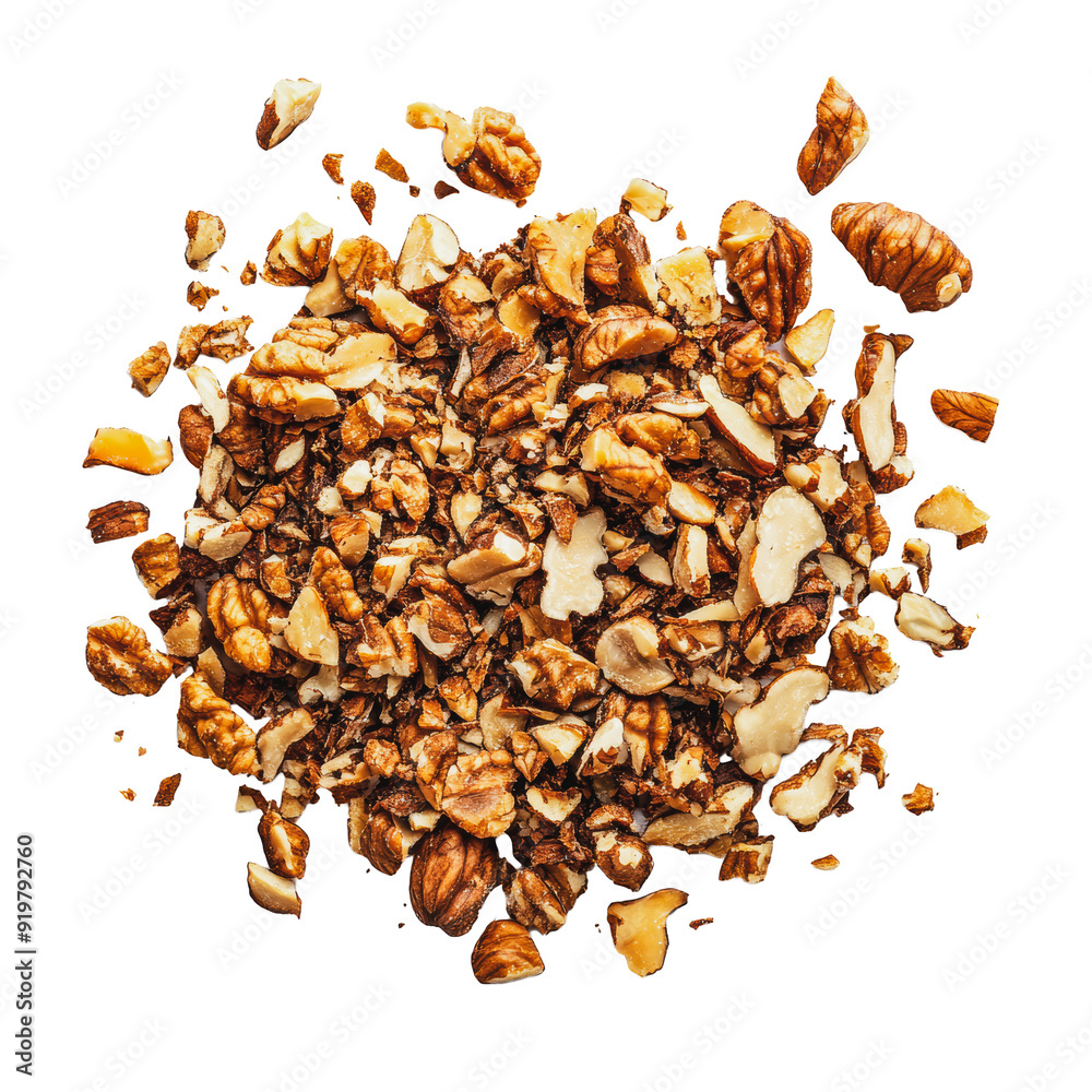PNG Crunchy granola cluster on a white background showcasing oats, nuts ...