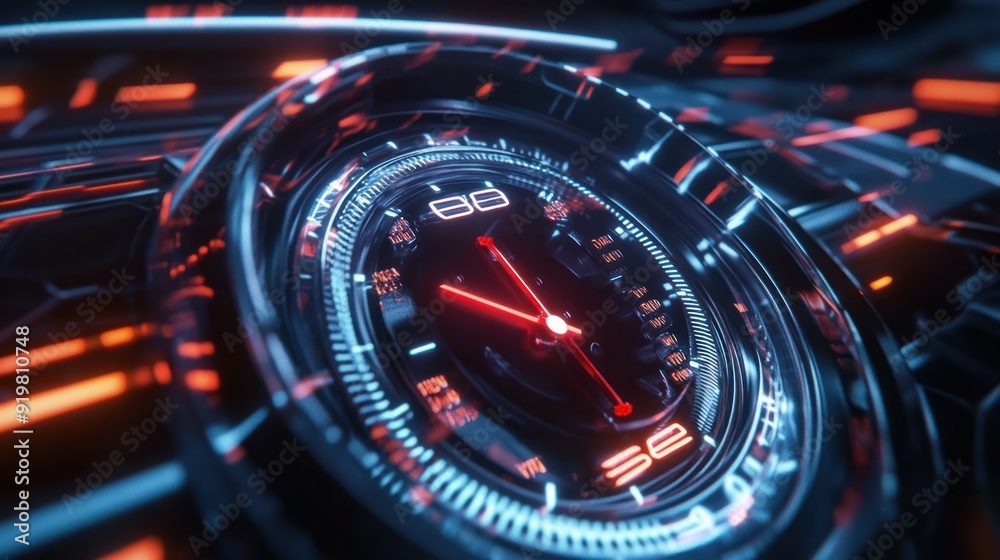 High-Speed Racing Dashboard with Glowing Speedometer - A dynamic view ...