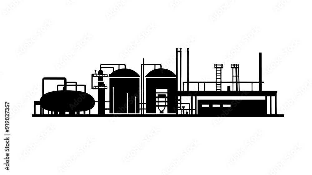 Waste treatment facility with processing tanks, filtration systems, and ...