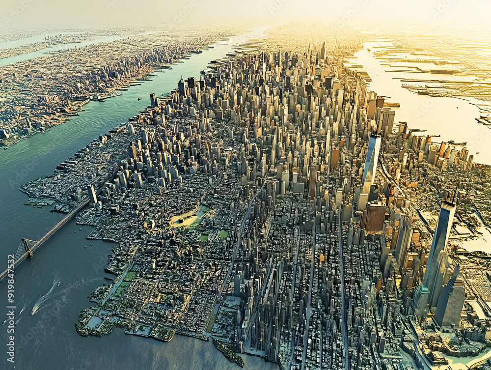 Technical aerial visual, 3D LiDAR GIS aerial map satellite scan model ...