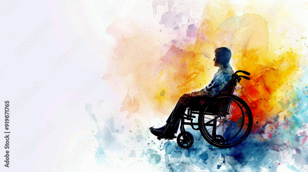 International Day of Persons with Disabilities. Man in a wheelchair ...
