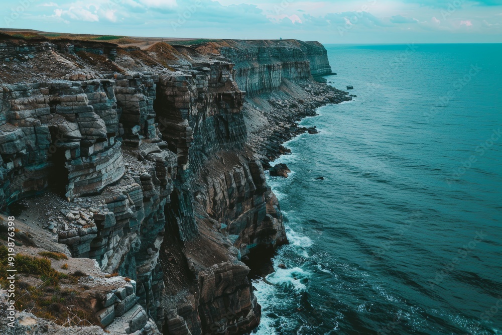 Coastal Cliff Erosion Highlighting Impact of Rising Sea Levels and ...