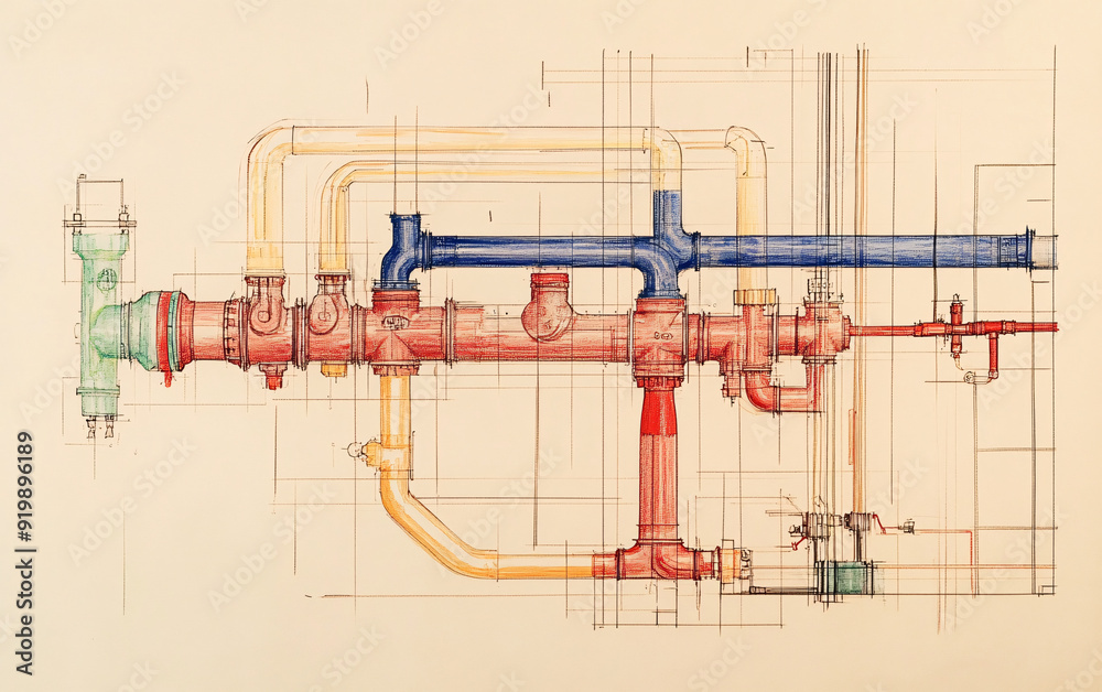 Precision Engineering: Annotated Technical Drawings of Plumbing Systems ...