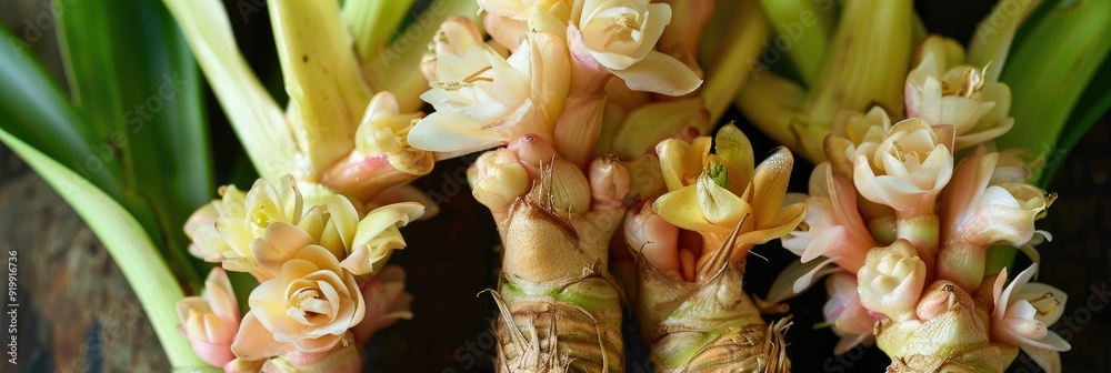 Kaempferia galanga, commonly referred to as aromatic ginger or sand ...