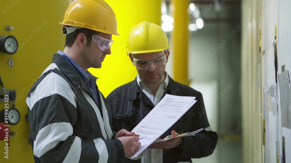 Generate a photo realistic image of inspectors conducting a radiation ...