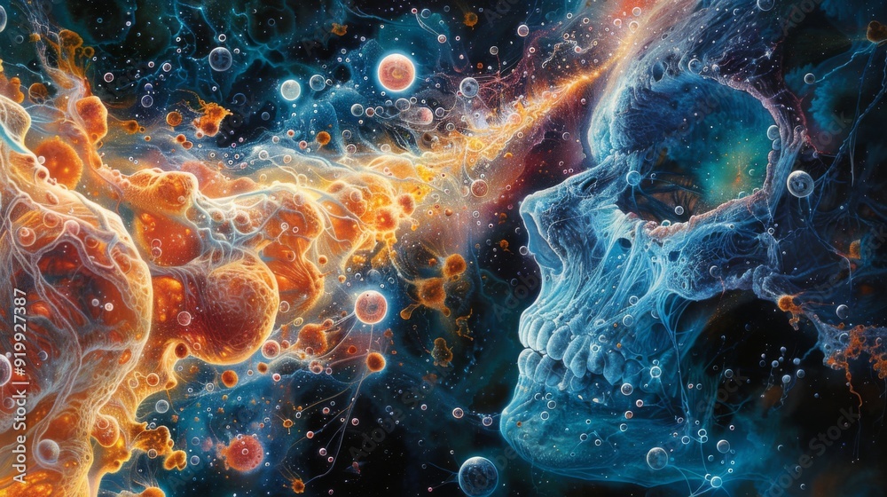 Paint a scene of motor control and coordination, showing how the brain ...