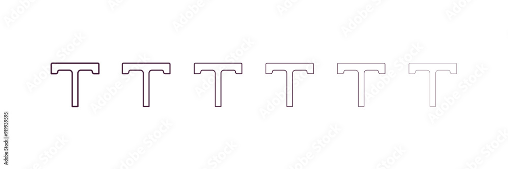 serif font outline icon. Linear vector from technology concept. 6 different line style serif ...