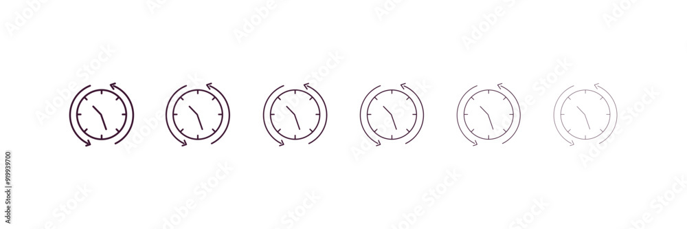 uptime and downtime outline icon. Linear vector from technology concept. 6 different line style ...